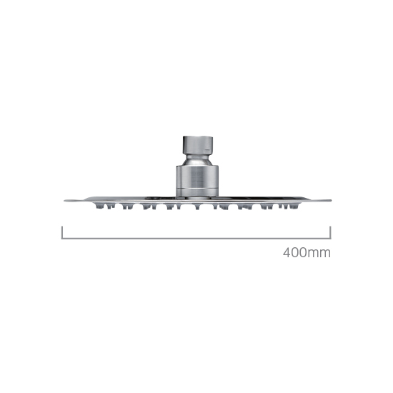 slimline polished stainless steel round 400mm shower head | Imex UK